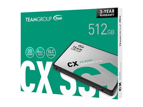 Team Group CX2 2.5" 512GB SATA III 3D NAND Internal Solid State Drive ...