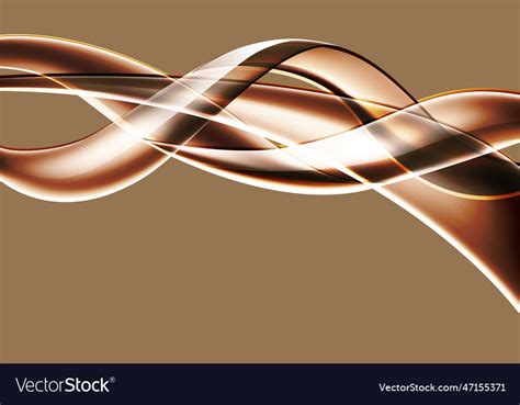 Abstract brown glass glossy line spiral curve Vector Image