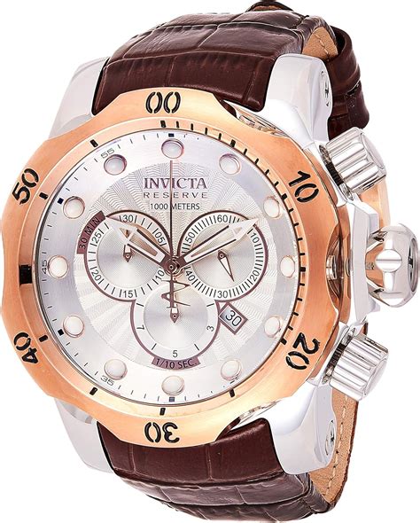 Invicta Men's 0359 Reserve Collection Venom Chronograph Brown Leather ...