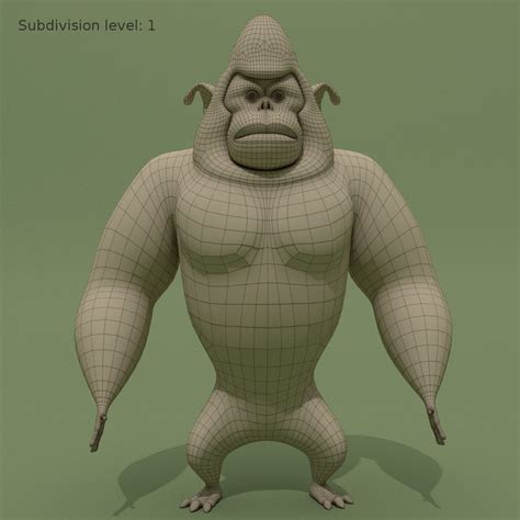 Мультфильм монстр голубая горилла 3D Модель $19 - .3ds .blend .fbx .obj ...