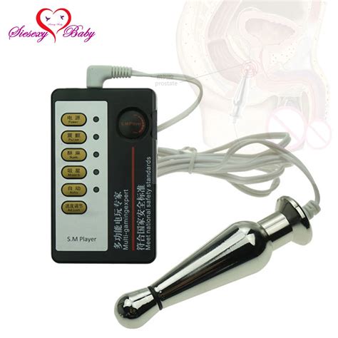 001 1pcs Anal Plug Electric Shock Host and Cable electro shock sex toys ...