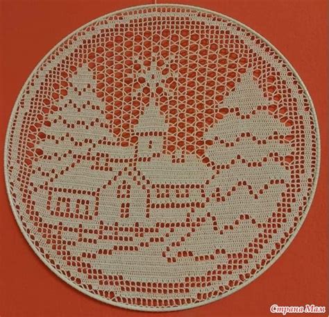 Филейная салфетка к Рождеству - Вязание - Страна Мам | Crochet keychain ...