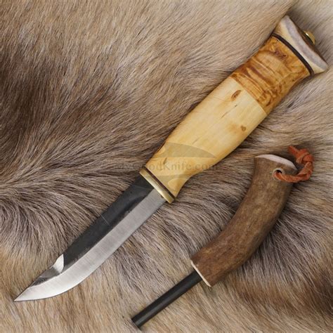 Finnish knife Wood Jewel Carving knife with Firesteel 23JVS 9.5cm for ...