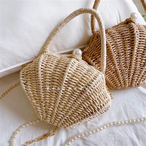 Женская плетеная ракушка из ротанга | AliExpress
