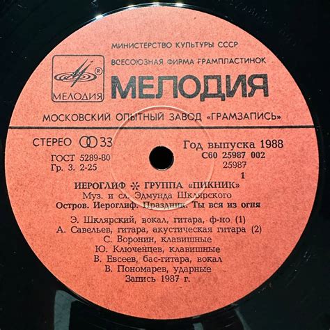 Купить виниловую пластинку Пикник – 1987 – Иероглиф