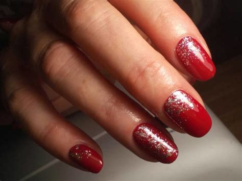 Красный Маникюр С Блестками Миндаль — Richnail.ru
