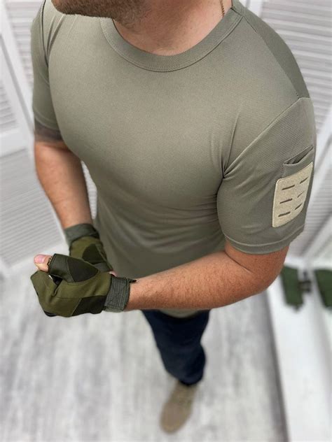 Мужская Военная Футболка, Оливковая Футболка ВСУ, Тактическая Армейская ...