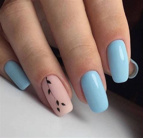 Pin op Ногти(голубой) | Eenvoudige acrylnagels, Nagels, Nagels gel