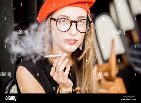 French girl smoking hi-res stock photography and images - Alamy