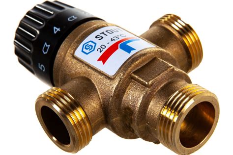 Термостатический смесительный клапан STOUT 3/4 НР, 20-43°С, KV 1.6 SVM ...