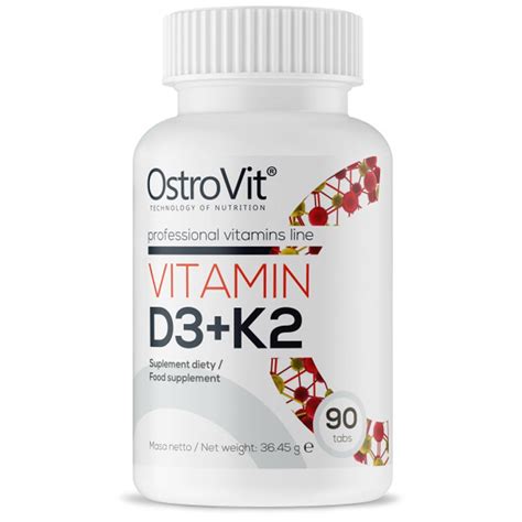 Vitamin D3+K2 Ostrovit, 90 tabletek-utrzymanie zdrowych kości - Sklep ...