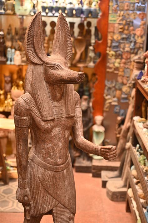 Rare Anubis Statue Made Ofgranite Rose/handicraft/egyptian Pharaonic ...