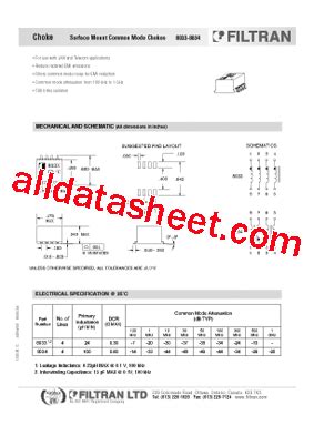 8034 Datasheet(PDF) - Filtran LTD