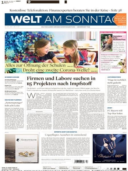Die Welt - 26.04.20 » Download PDF magazines - Deutsch Magazines Commumity!