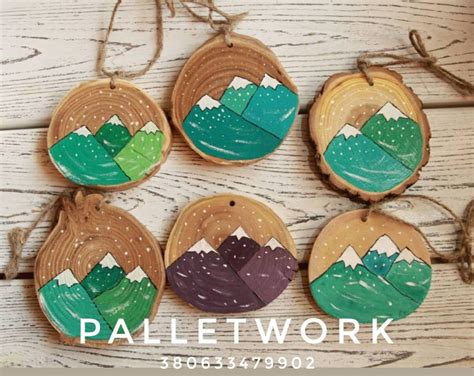 Спилы дерева, рисунки на спилах, горы на спилах | Mountain wood art ...