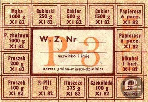 Kartka na produkty spożywcze