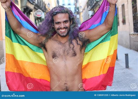 Gay Man Celebrating Diversity with Pride Stock Image - Image of ...