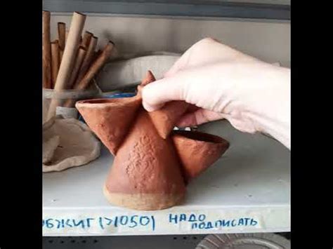 Вазочка из красной глины 2 - YouTube