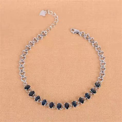 Акция Сапфировый Браслет 12 шт. 3.6ct натуральный темно-синий ...