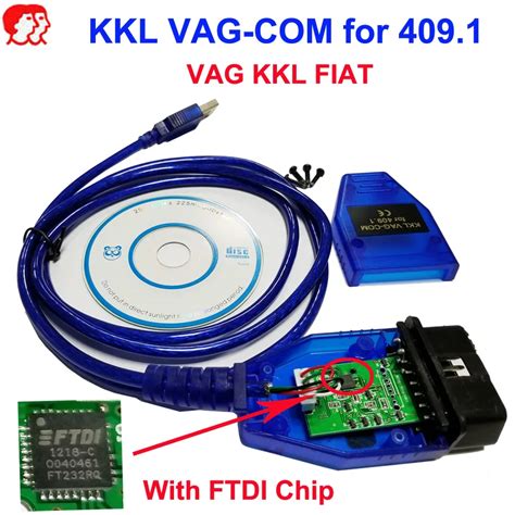 OBDII KKL VAG 409 USB com Cable 409.1 OBD Interface For Au di/VW VAG ...