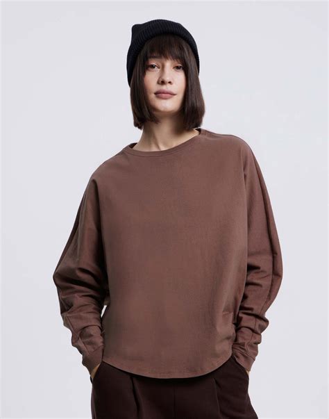 Коричневый лонгслив superoversize GKT022611-2 купить по цене от 399 ...