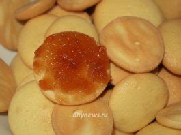 Бисквитное печенье с начинкой, с кремом и джемом, рецепт