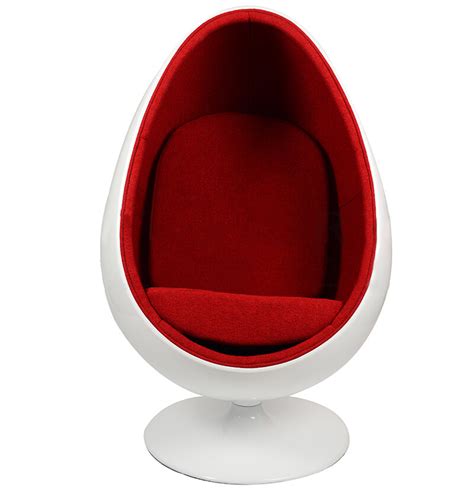 Дорогое элитное кресло: Кресло яйцо белое с красным Ovalia Egg Style ...