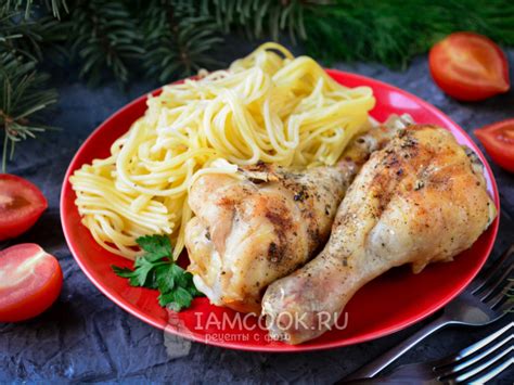 Спагетти с курицей в духовке (без варки) — рецепт с фото пошагово