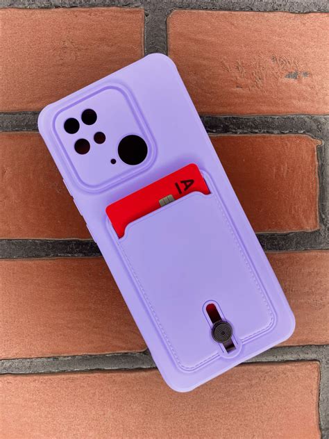 Чехол силиконовый усиленный с карманом для карт на Xiaomi Poco C40 ...