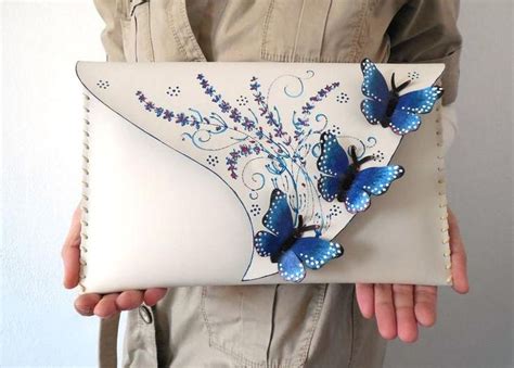 Butterflies White Purse, Bride Bag With Butterflies ,painted Butterfly ...