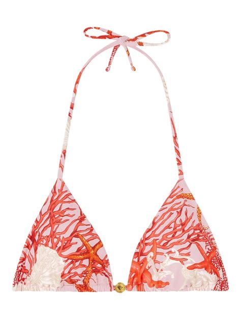 Versace Barocco Sea Bikini Top | Red | FARFETCH