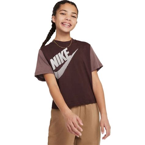 Nike NSW TEE ESSNTL BOXY TEE - Mädchenshirt - braun | sportisimo.de